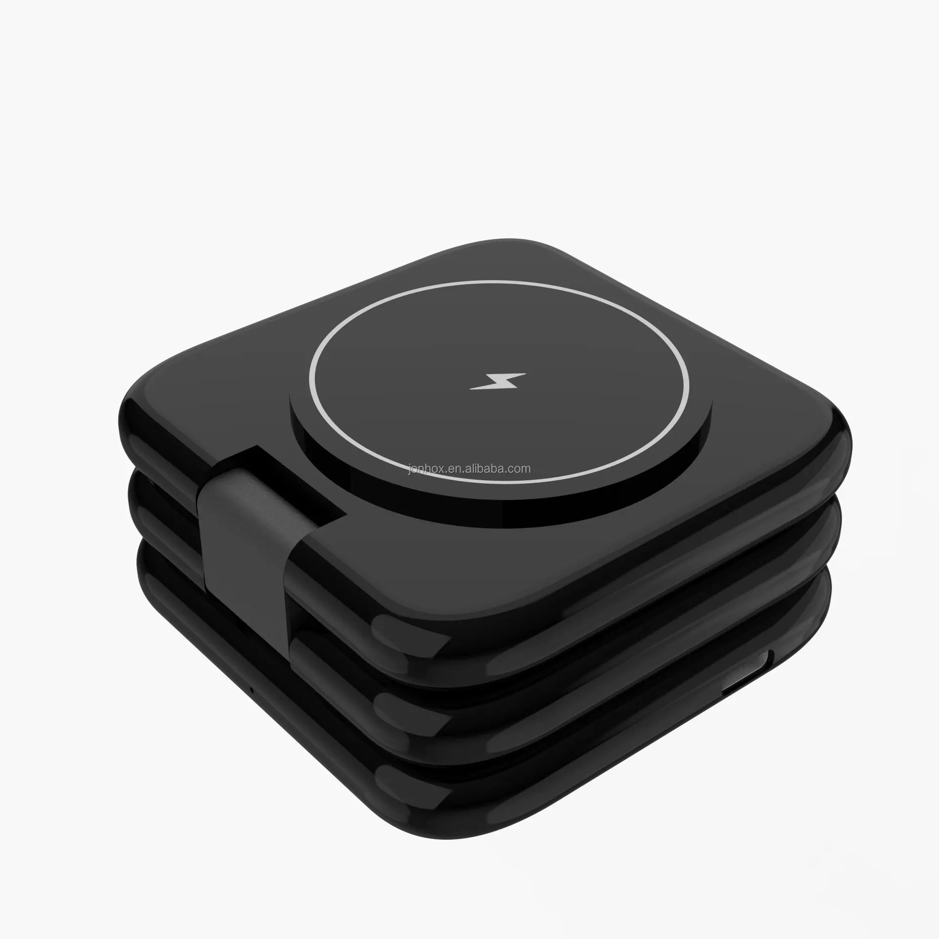 Qi 15w 3 In 1 Foldable Flat Wireless Charger Mobile Phone Stand Holder
