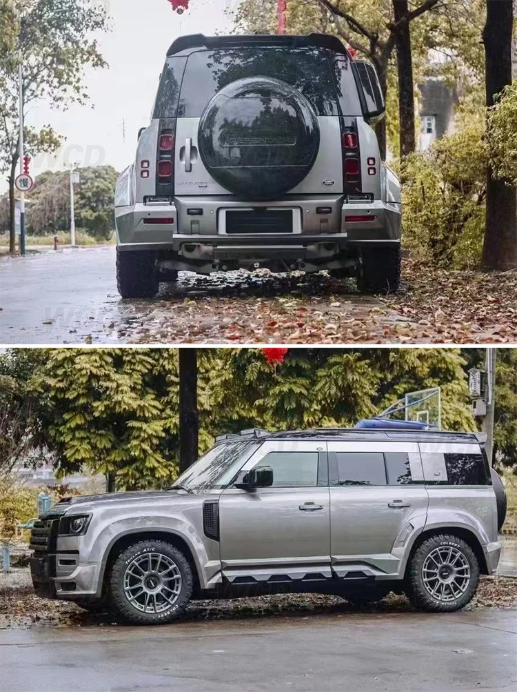 2020 Defender LUMA 스타일 바디 키트 프론트 립 그릴 사이드 스커트 리어 디퓨저 스포일러 휠 눈썹 랜드 로버 ...