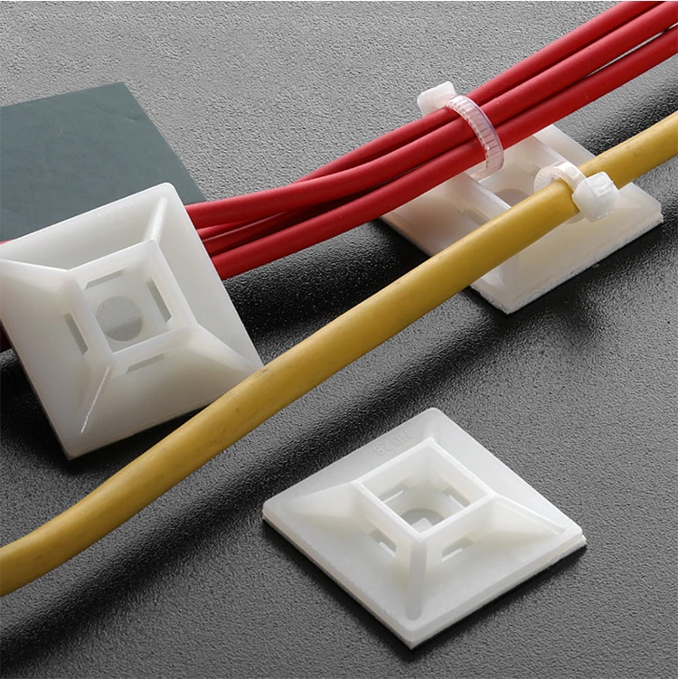 Elehk Plastic Adhesive Base Tie Mounts With Cable Ties Mount Black ...