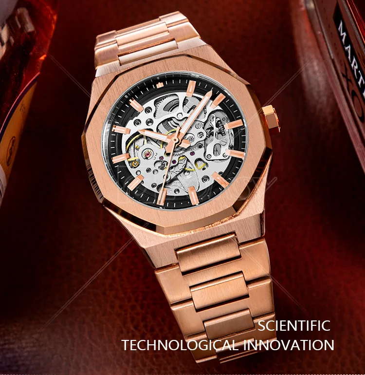 Custom Brand Stainless Steel Luxury Wrist Automatic Movement Mechanical ...