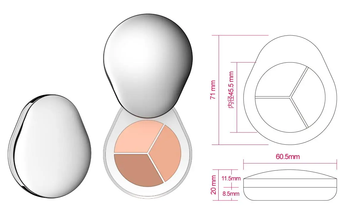 New Design Packaging - Custom Empty Oval Pear Shape