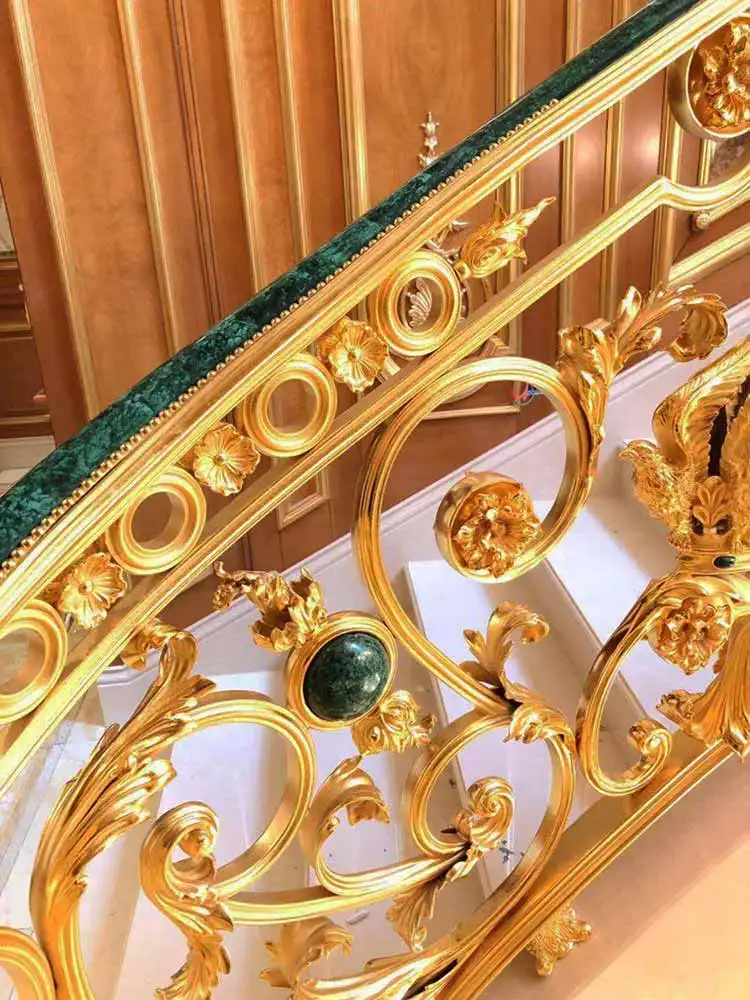 Modern Gold Stair Railing - Luxury Brass Handrail Decor