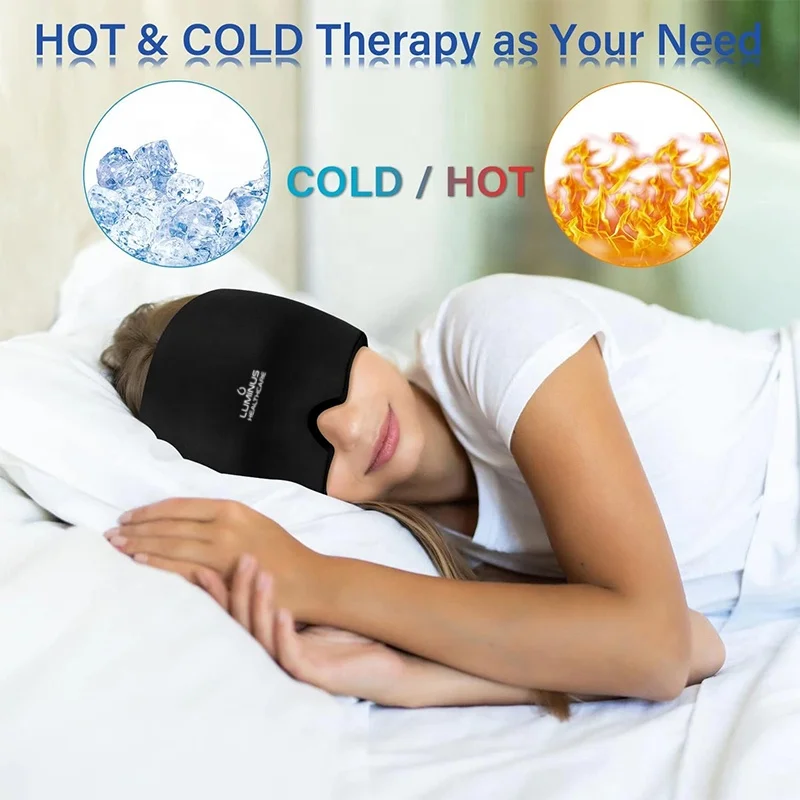 Reusable Cold Compress Therapy Gel Ice Headache Hat Migraine Relief Ice ...