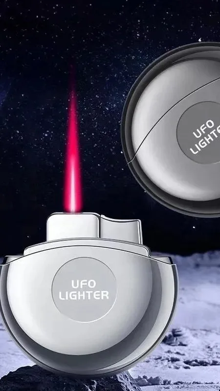 Ufo Lighter Windproof Red Flame Butane Gas Lighter Magnetic Suction ...
