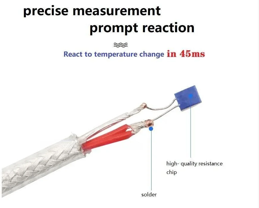 Probe Flexible Pt100 Rtd Sensor Pt1000 Temperature Sensor 3wire Ptfe ...