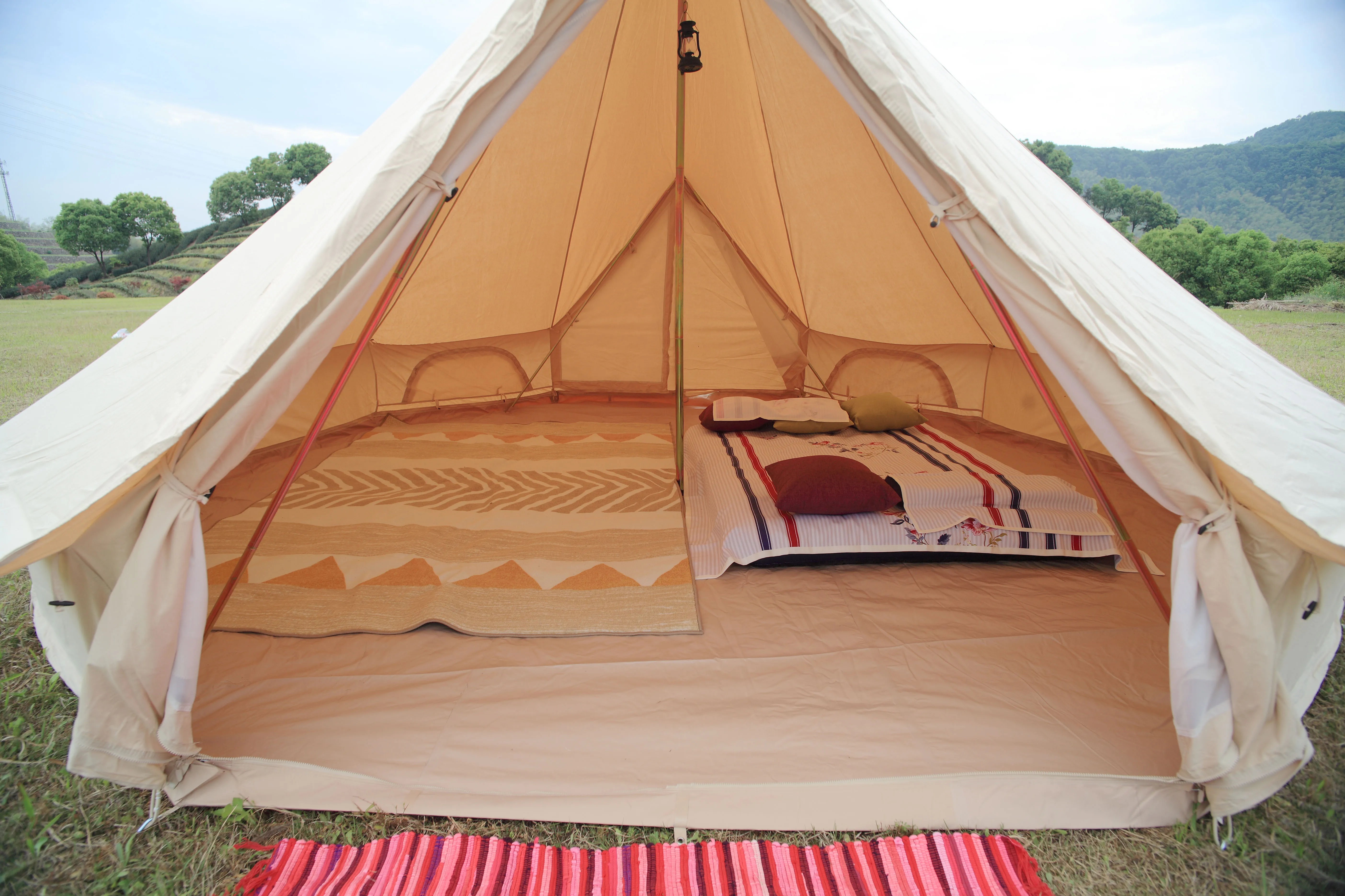 Waterproof Outdoor Glamping Family 3m Bell Tent Mongolian Yurt Tent ...