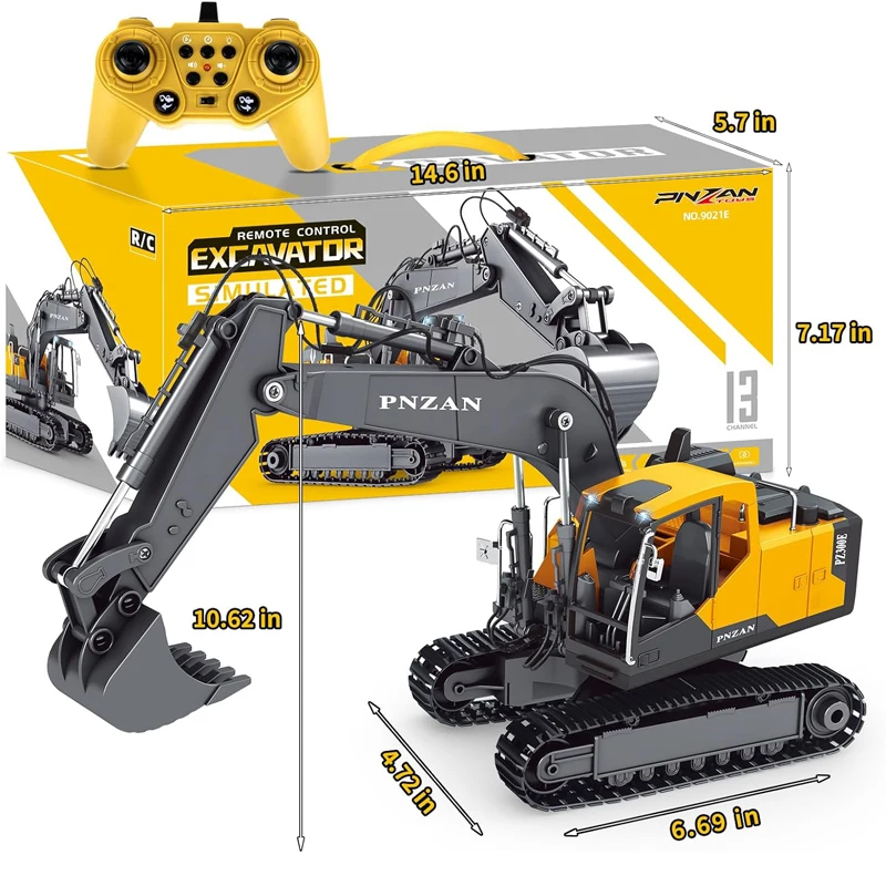 2024 New Upgraded 13 Channel Rc Construction Toys Excavator Simulated ...