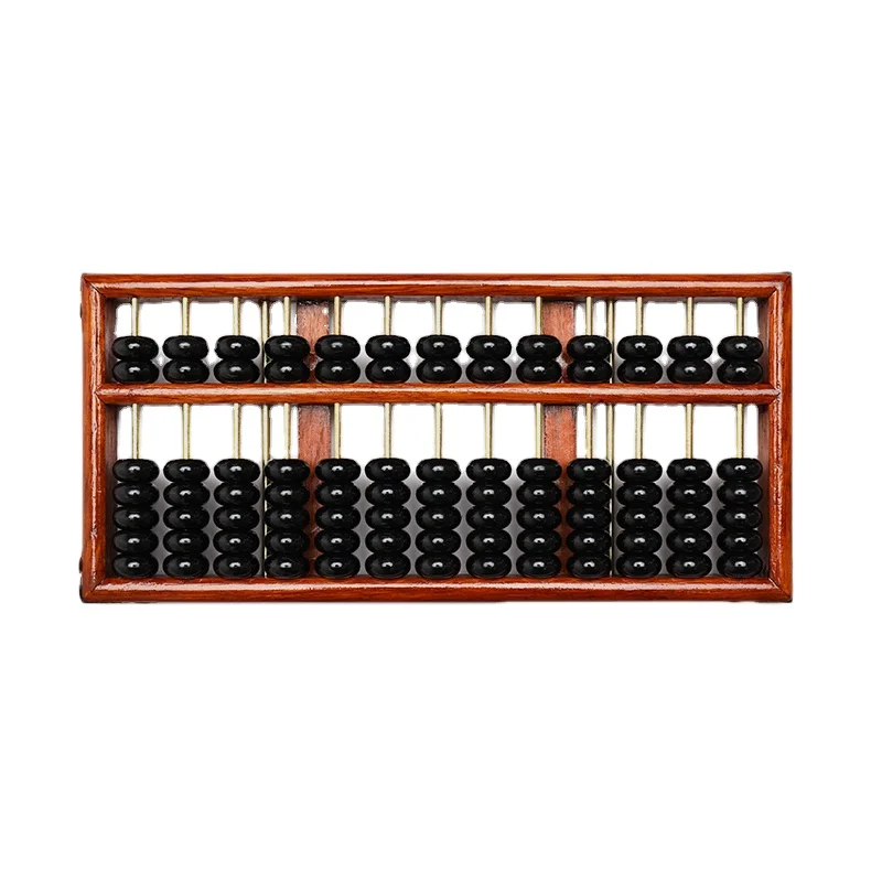 High-end 13 Rows 7 Beads Old-fashioned Abacus Solid Wood Frame With Black Artificial Stone Disk ...