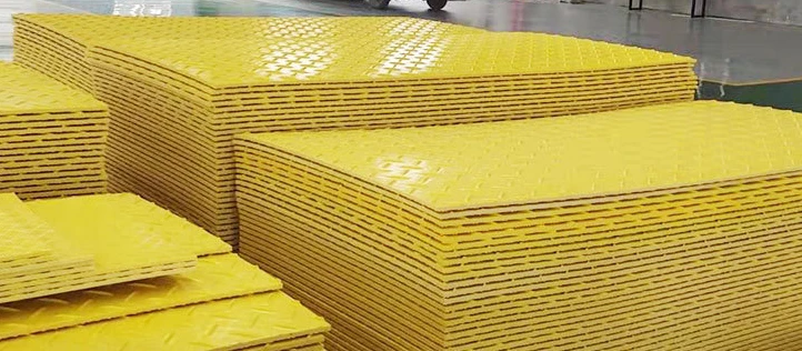 Heavy Duty 4x8 Plastic Uhmwpe Hdpe Temporary Construct Excavator Road Mats Swamp Ground Floor ...