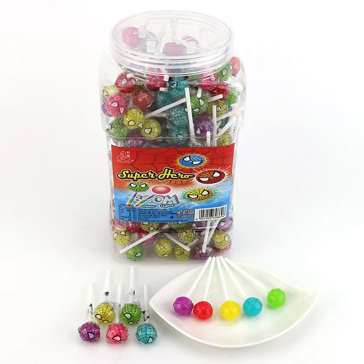Alibaba.com: 3g mini superhero spider head shaped hard lollipop, round ...