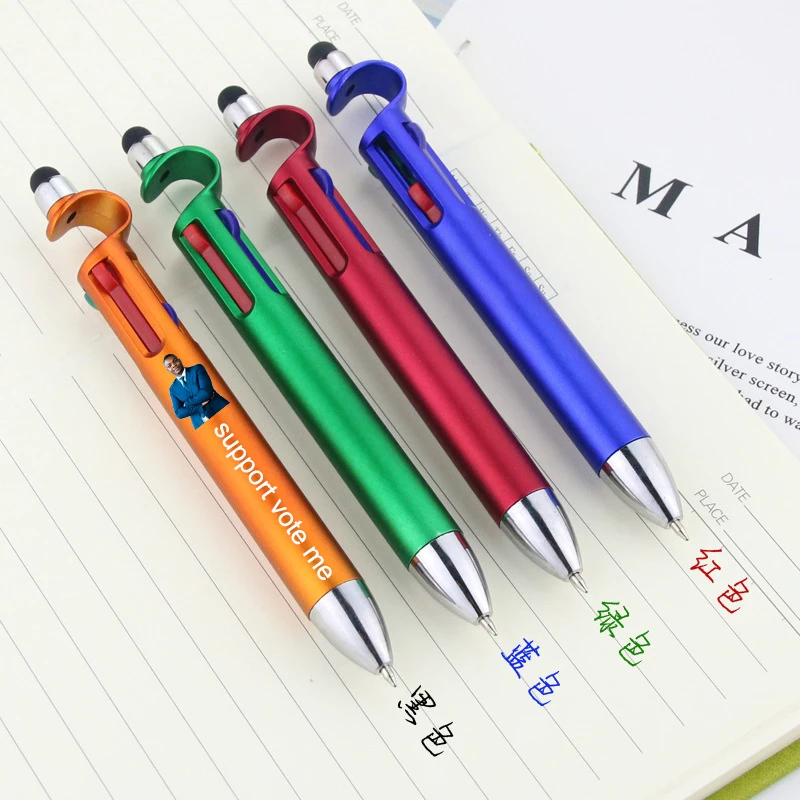 Wholesale Advertising Printing Logo Bracket Pen Four-color Lettering ...