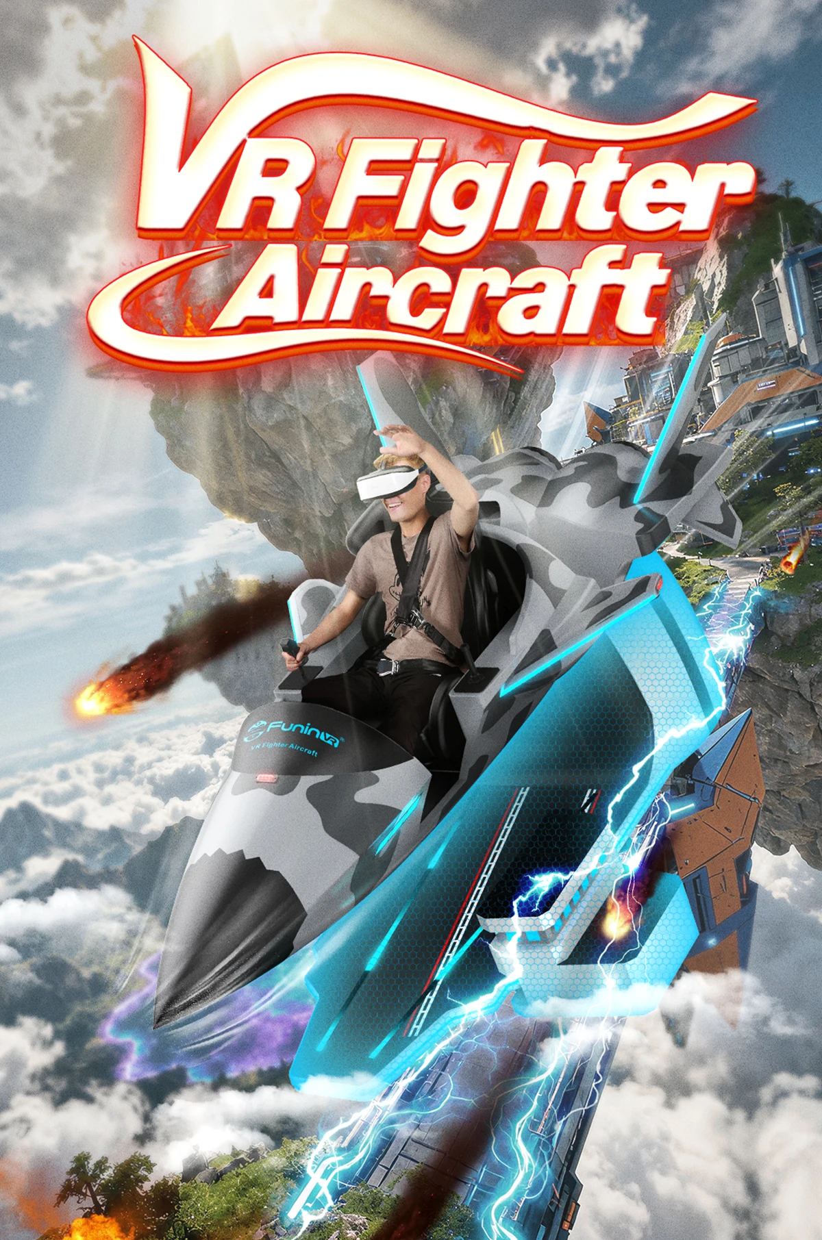 360 4D VR Motion Flight Simulator - Funinvr Cockpit Game