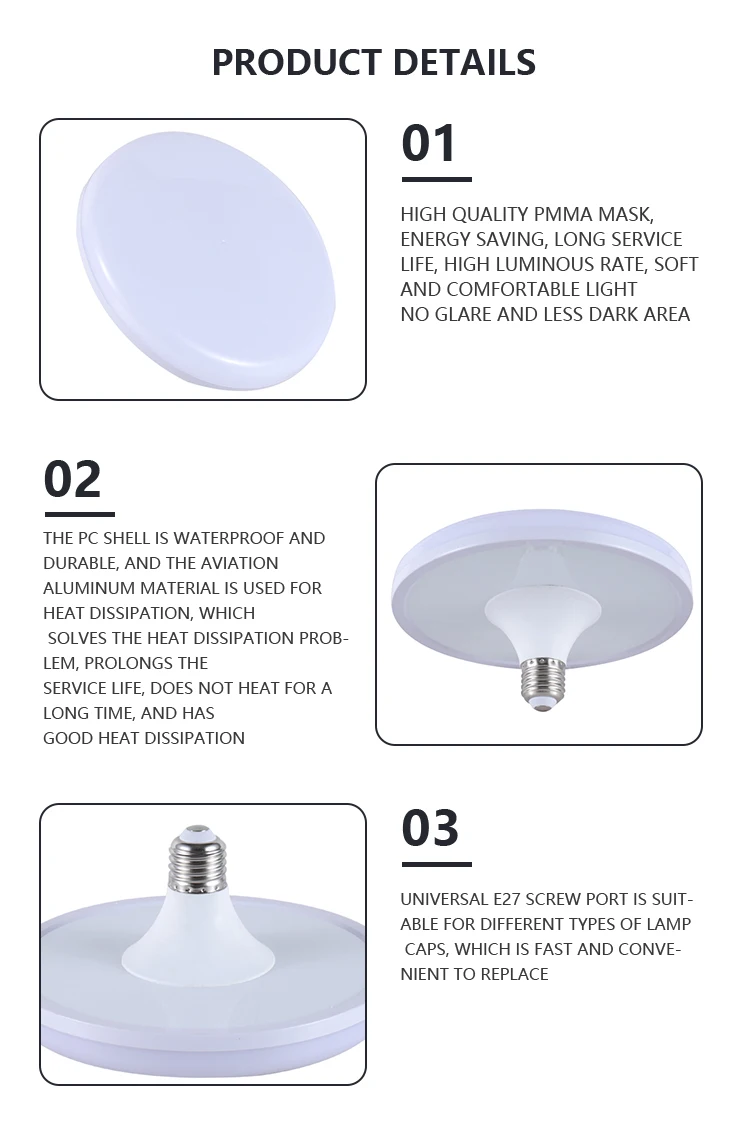 Led Triple Anti Ufo Bulb E27 B22 18w 24w 36w 50w 80w Workshop Lighting ...