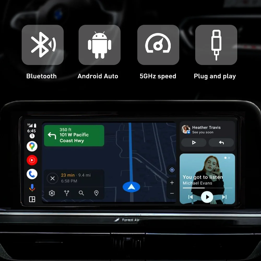 CARLIMEKI Wireless Android Auto Carplay Mirror T-map