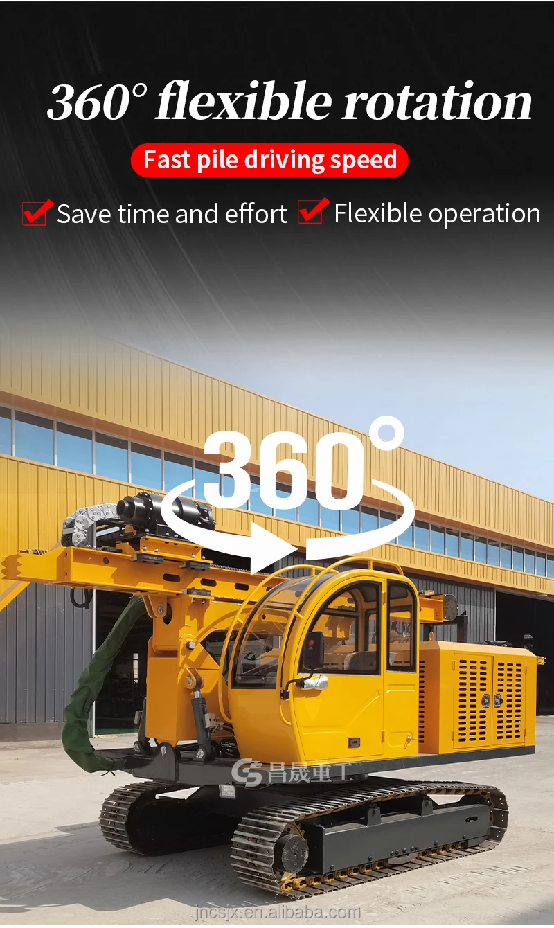 Fully Hydraulic Impact Vibratory Solar Pile Driver Photovoltaic Track ...