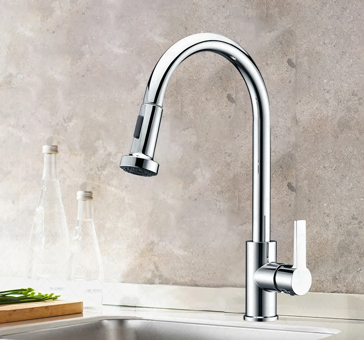 Kitchen Faucet Extendable Single Handle Pull Down Sprayer Kitchen ...