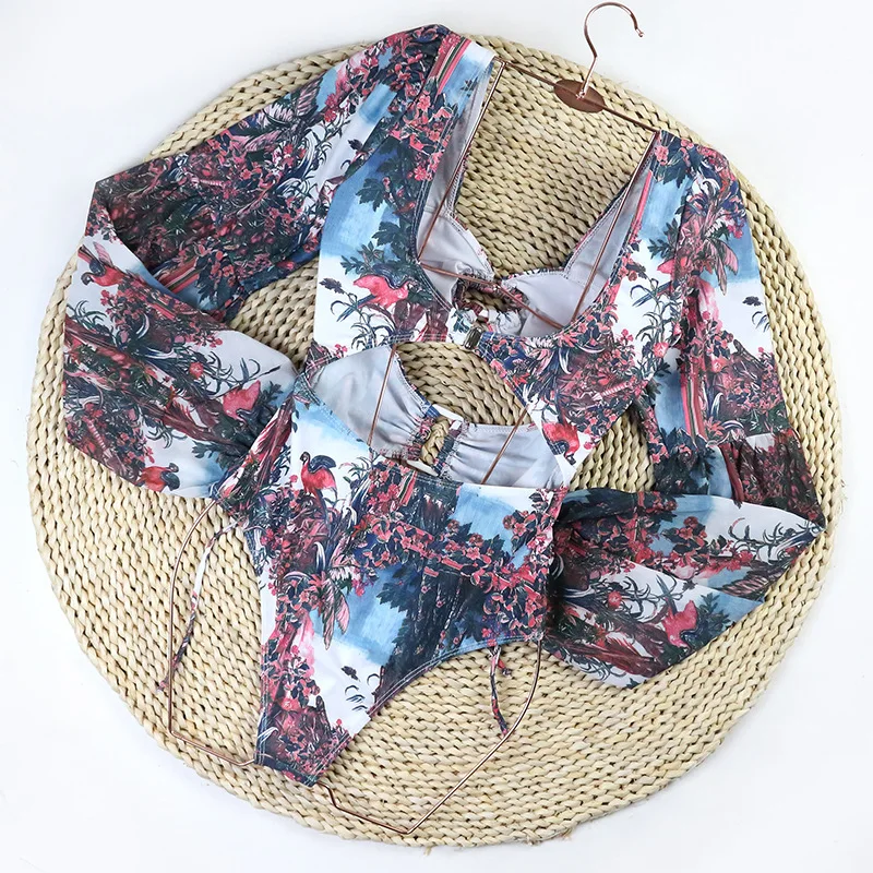 Jsn 2024 Designer Bathing Suits For Women Long Sleeved Swimwear Chiffon ...