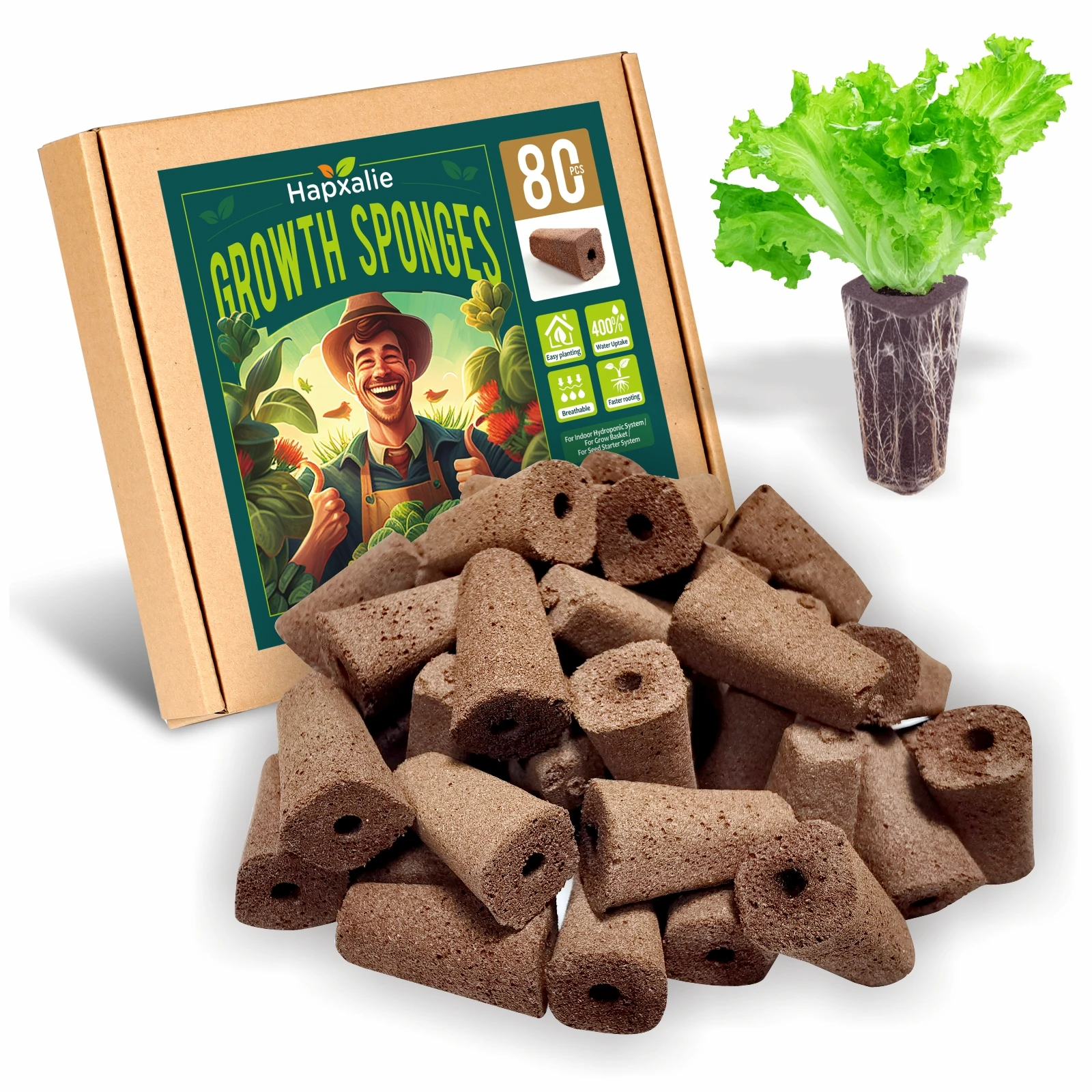80pcs IDOO Compatible Seedling Starter Sponges Kit Small Size ...