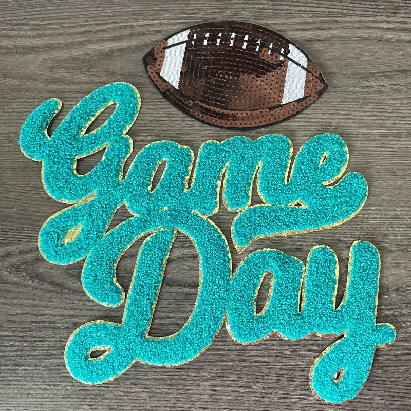 Wholesale Chenille Letter Patches with Sequins for Game Day