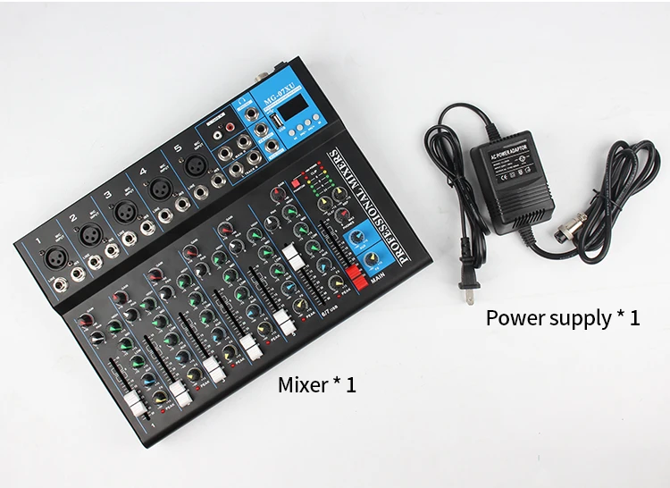 Mg-07 Professional 7-channel Dj Mixer With Usb Mp3 & Bluetooth, Oem