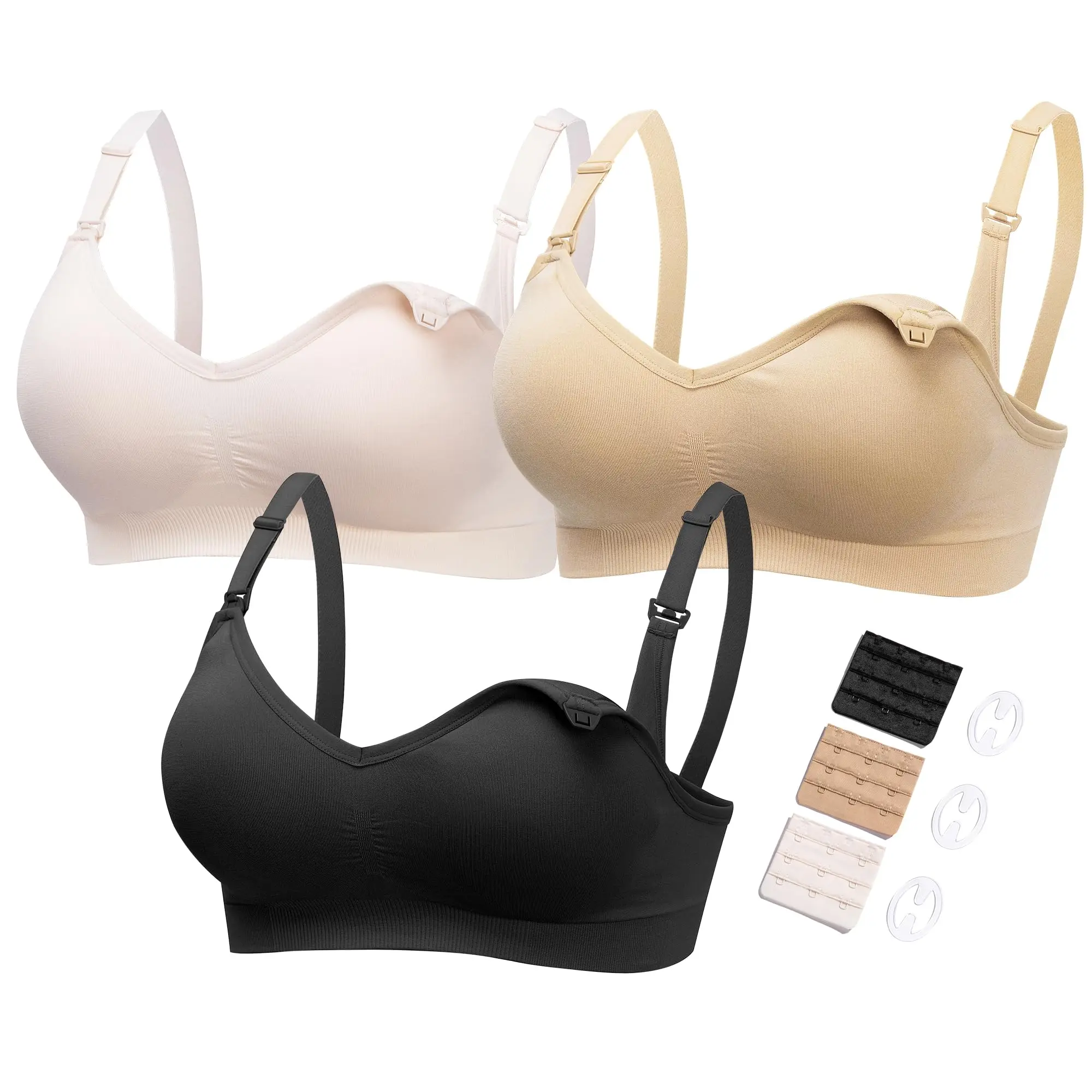 Womens Nursing Bra Wireless Maternity Lace Bras for Breastfeeding ...