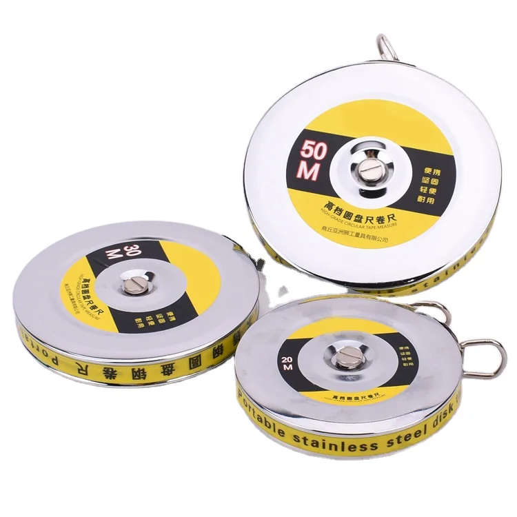 20m 30m 50m Stainless steel disc steel tape measure heavy duty long ...