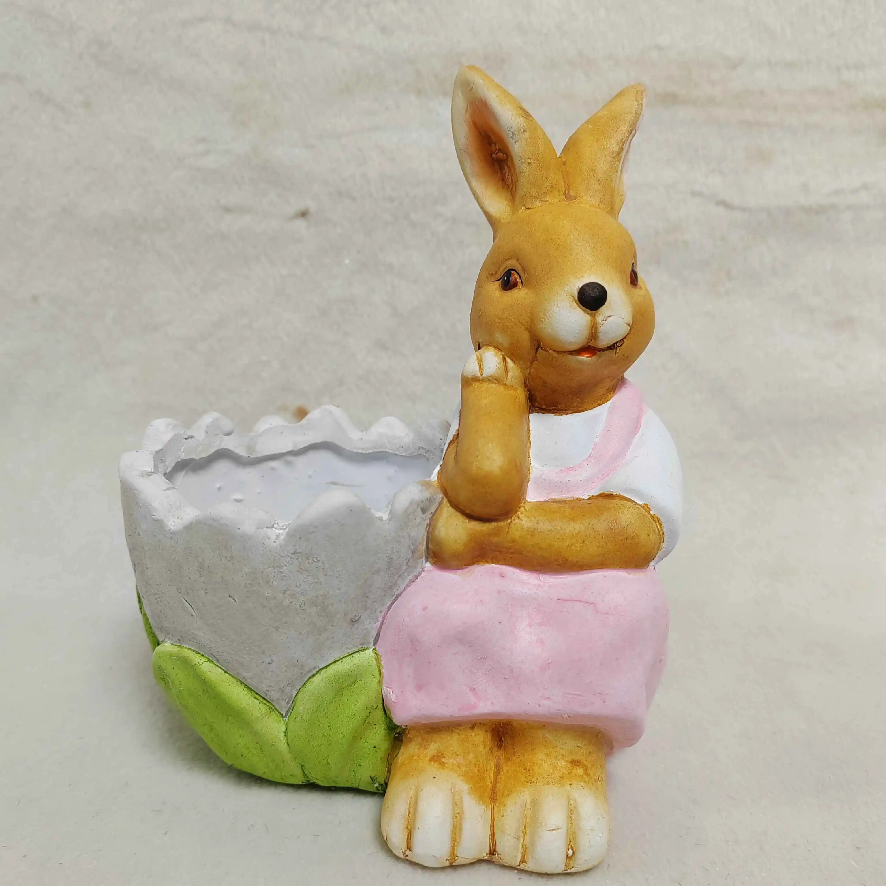 Customized Garden Bunny Family Ceramic Vase Rabbit Planter