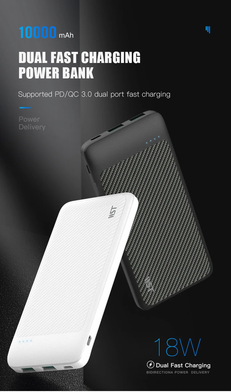 Wst Promotional 10000mah Ultra Slim Fast Charging External Batteries ...