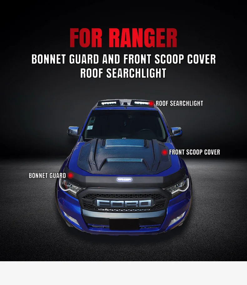 Auto off-Road Bonnet Guard Protection for Ford Ranger T9