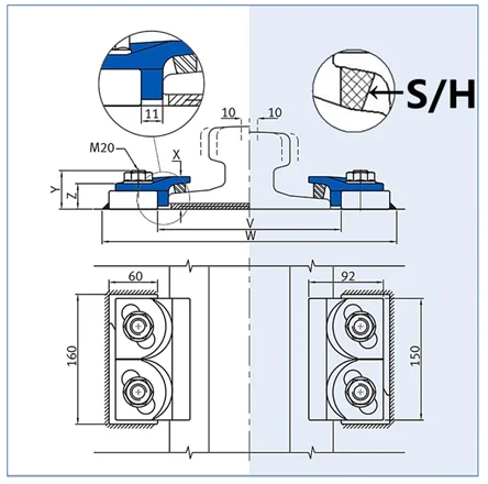 9220 Crane Rail Clamp - Durable A100 Rail Clip Solution