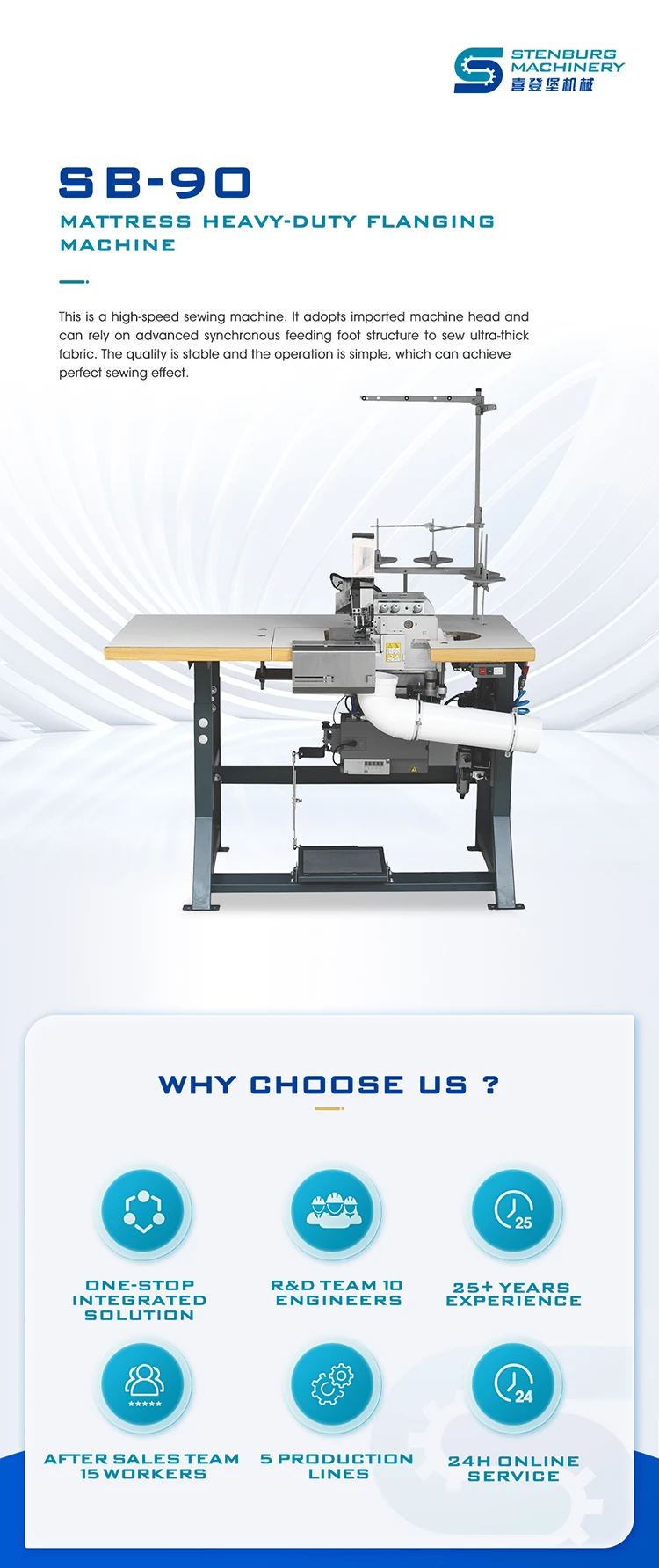 Heavy-duty Double-needle Industrial Portable Form Edge Sb-90 Mattress ...