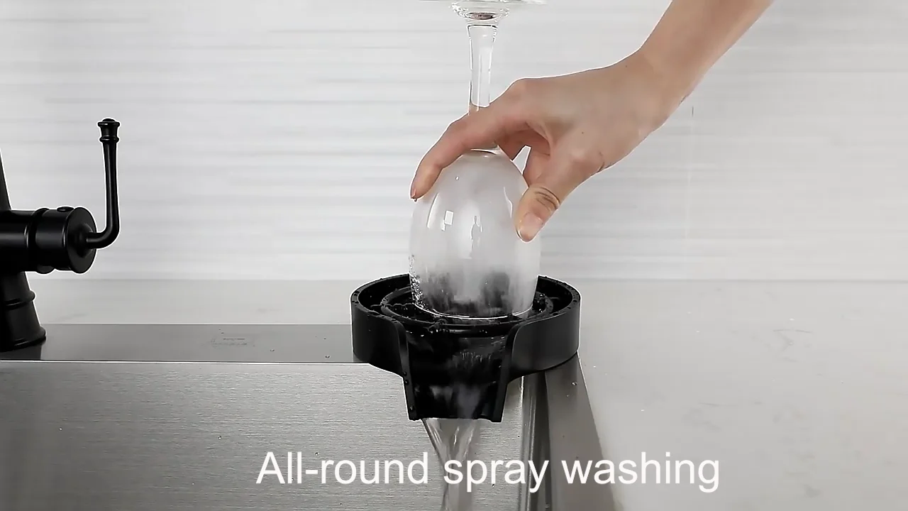 Faucet Glass Rinser Automatic Coffee Cup Cleaner Washer With Side Spray ...