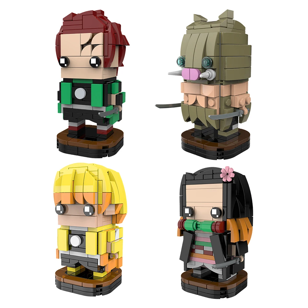 Demon Slayer Japanese Anime Kids Mini Bricks Toys Inosuke Zenitsu ...