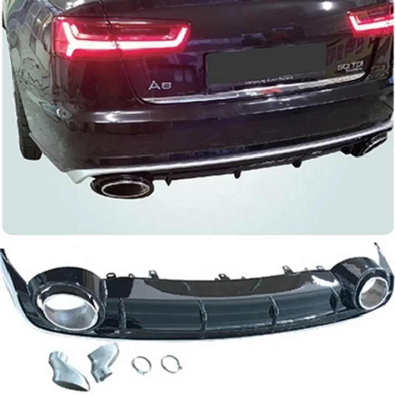 For Audi A6 Rear Diffuser Exhaust Upgrade Rs6 Style Car Grille 2016 ...