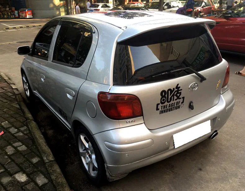 Use For Toyota Vitz 2002-2011 Spoiler Abs Plastic Forging Carbon Fiber ...