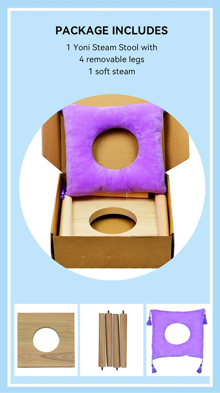 Easy To Use Hardwood Yoni Steam Stool With Comfortable Pillow Cushion ...