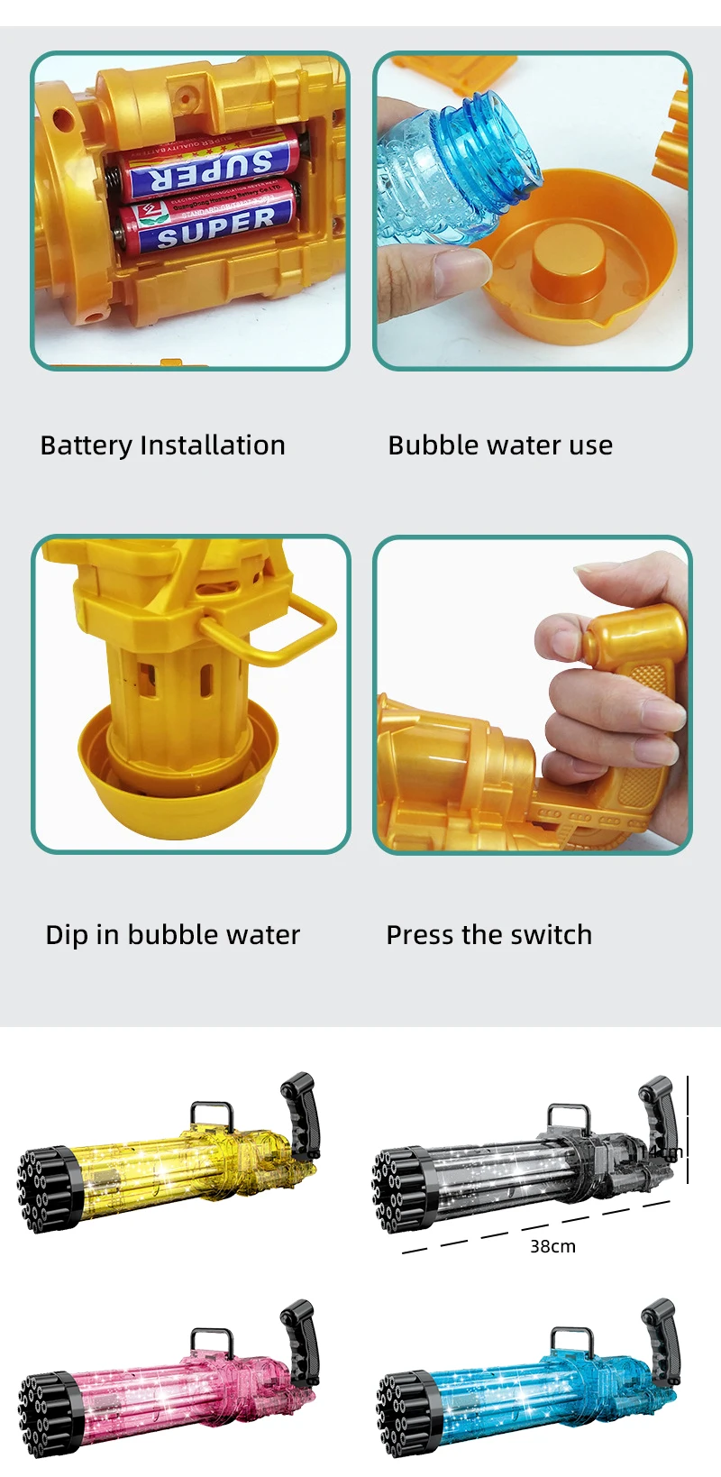 TIK Tok Electric Bubble Maker - Fun Outdoor Toy for Kids