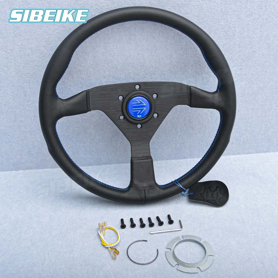 Universal Sports Steering Wheel Leather Custom 350mm 14inch Drifting ...