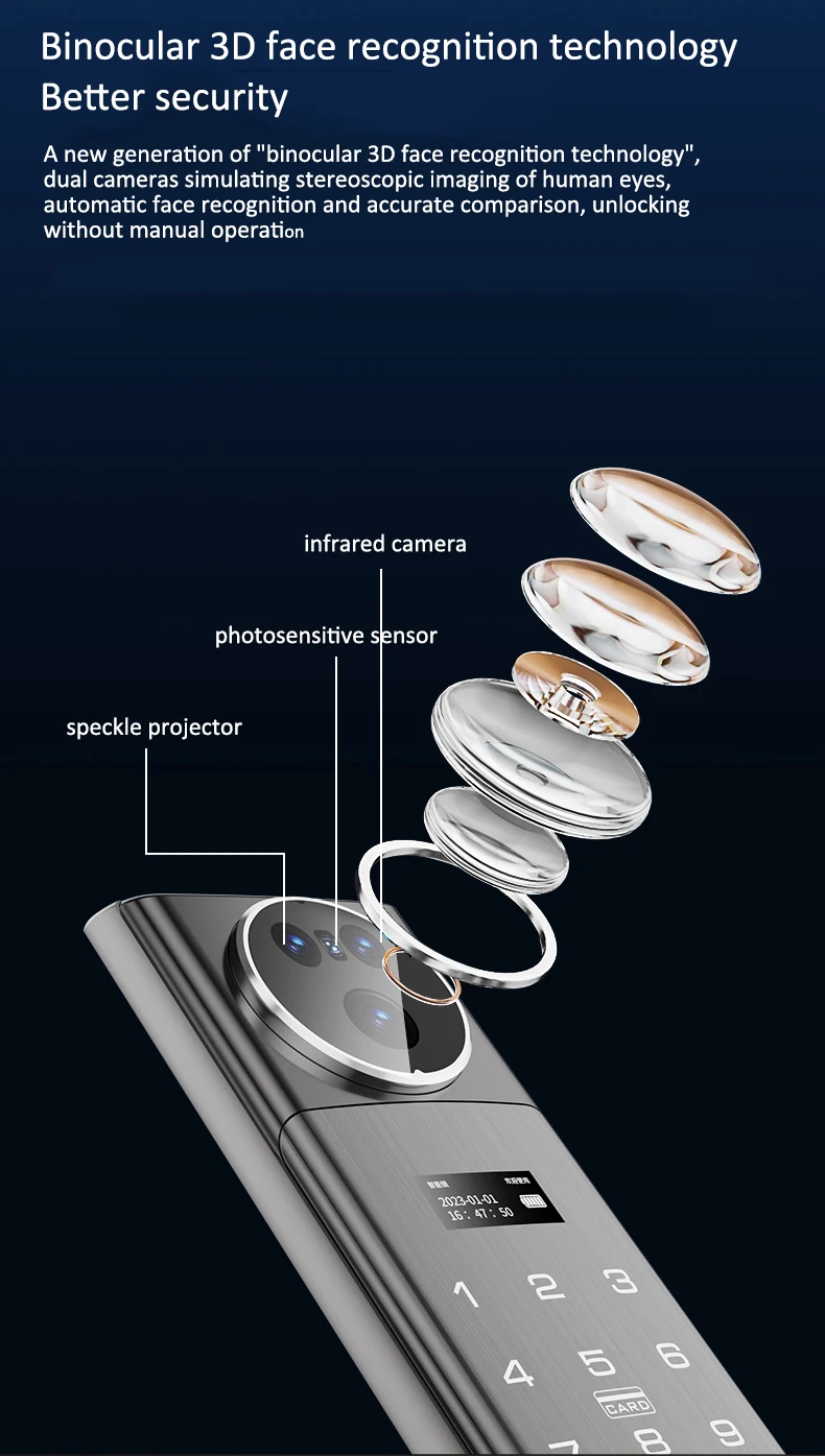 3d Face Recognition Video Call Smart Lock Finger Vein Lock With Hd ...