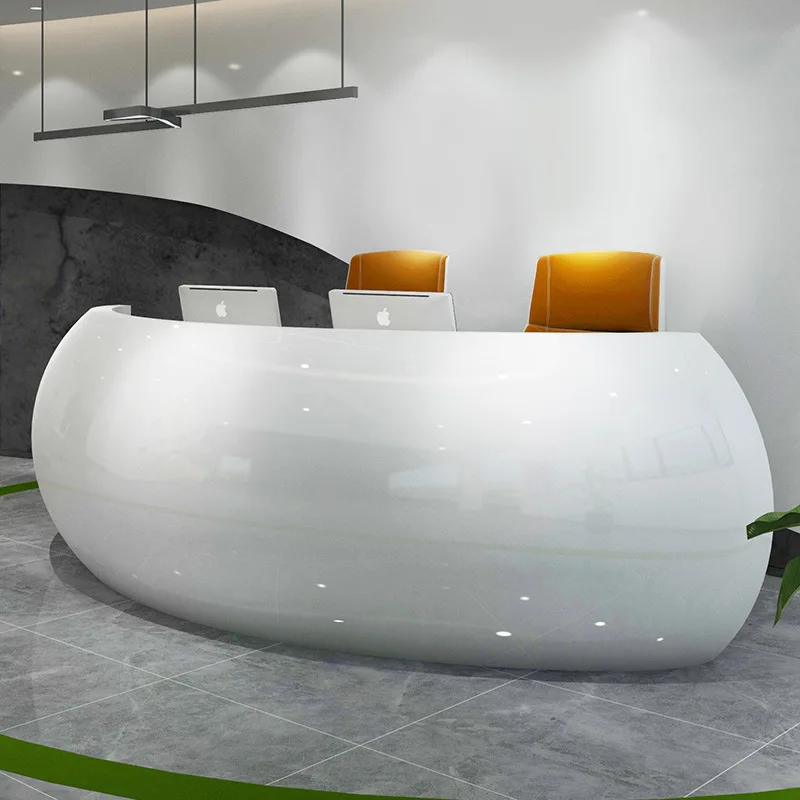 Zitai Luxury Round Curved Customer Service Desk Reception Office Salon ...