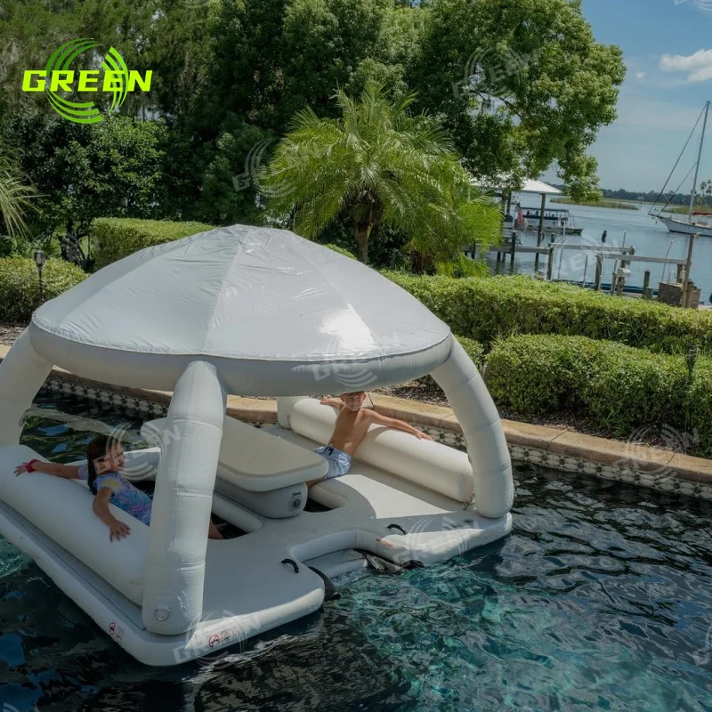 Green Inflatable Floating Slide Fish Rooftop Car Tent Air Lounge Chair ...