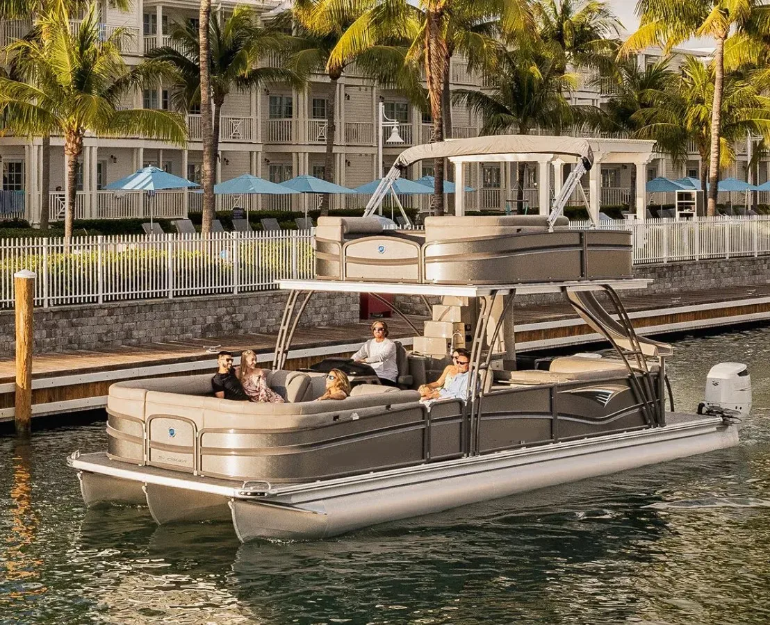 2023 Yacht Double Decker Pontoon Boat for Pontoon Sale| Alibaba.com