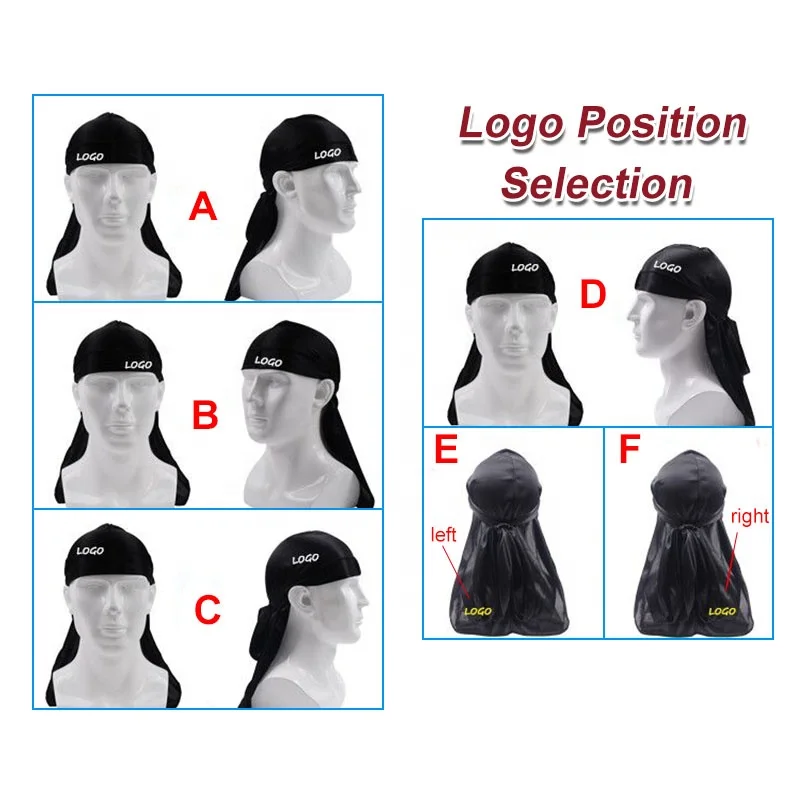 Men's Durag Silky Breathable Hip Hop Du Doo Rag Wings Satin Biker ...
