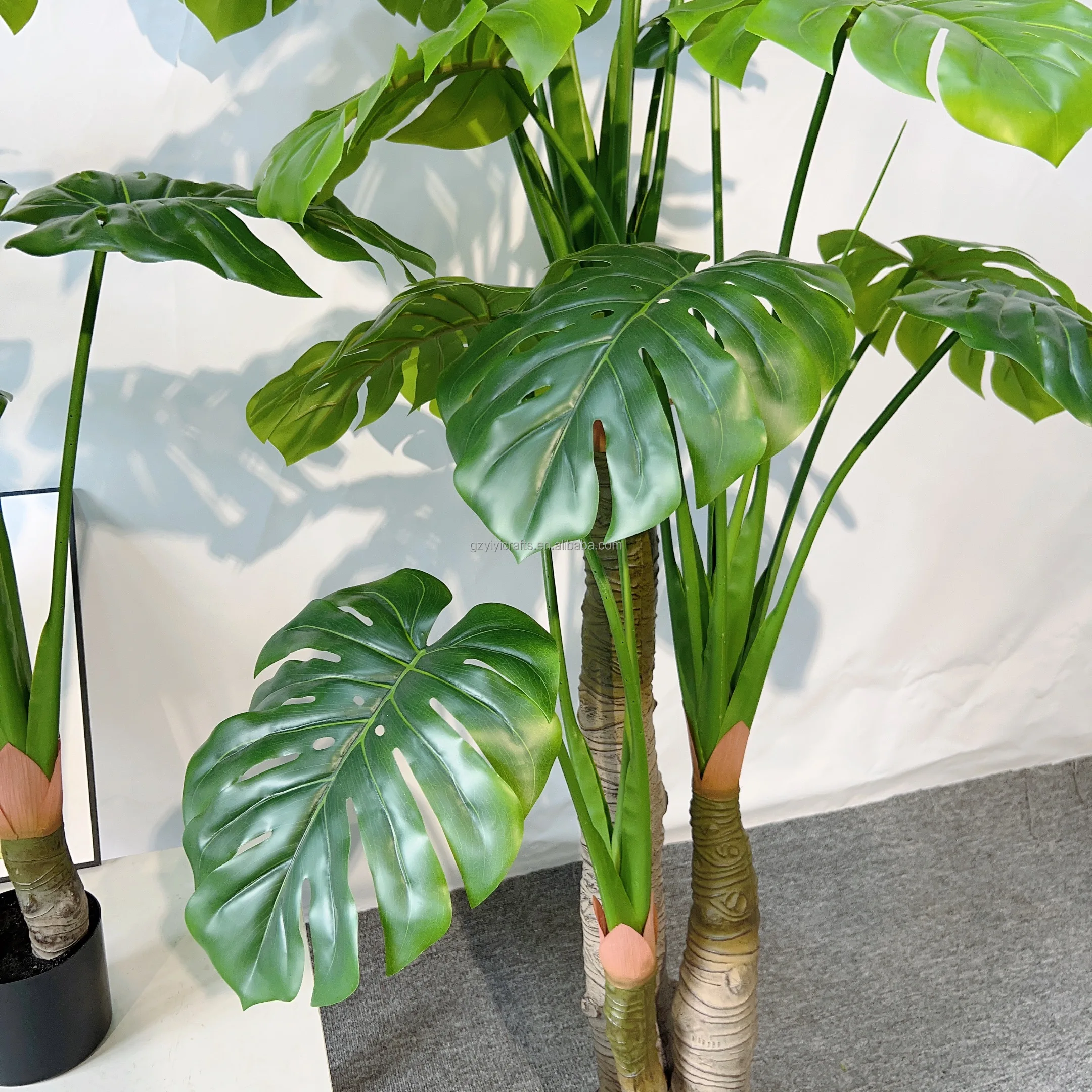 Decorative Monstera Leaf Plastic Plants Bonsai Artificial Monstera ...