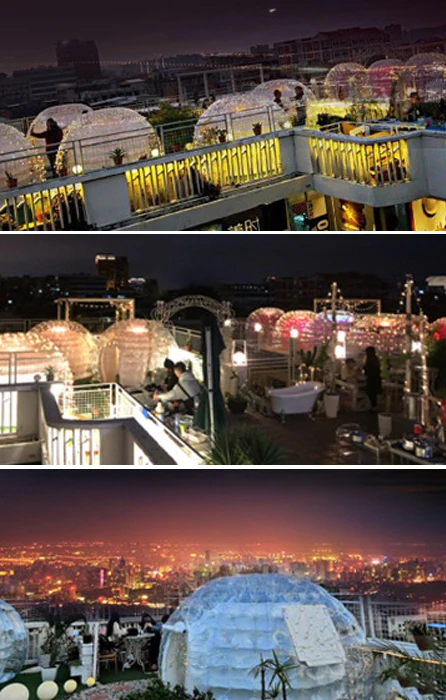 Double Layer Dome Bubble Tent Winter Outdoor Dining Room Inflatable ...