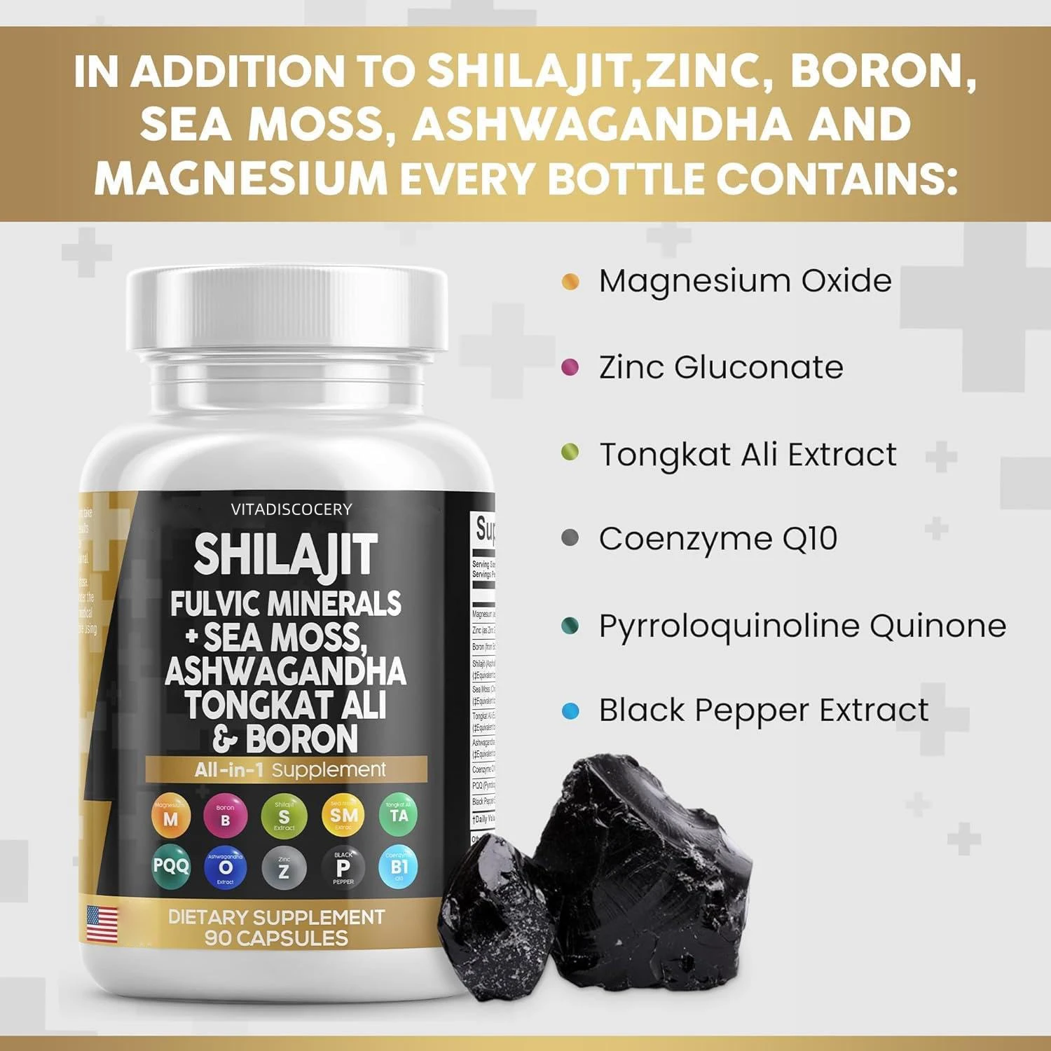 Shilajit Pure Himalayan Capsules Complex Sea Moss Ashwagandha Premium Shilajit Capsules For Men ...