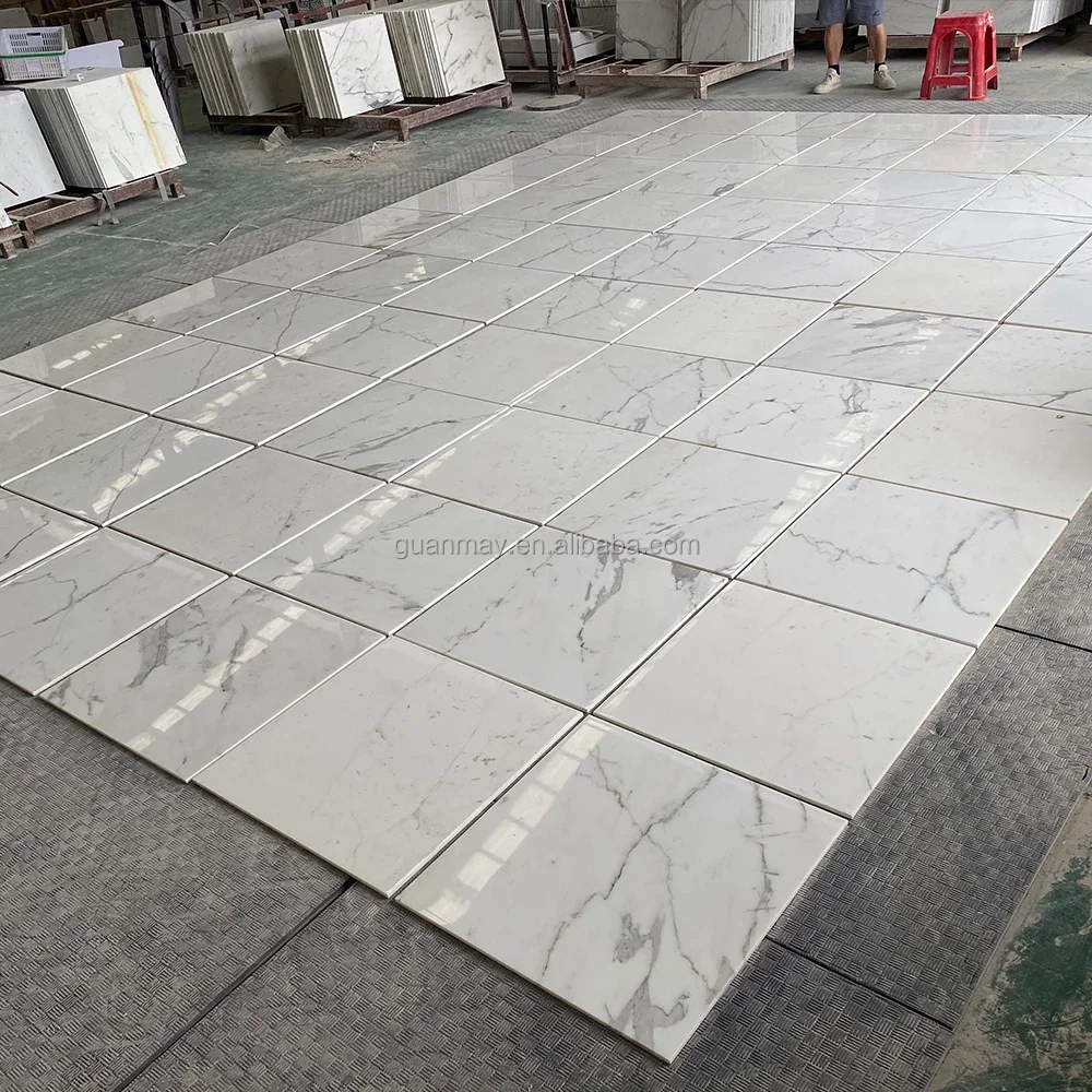 Natural Marble Calacatta White Marble Slab Use For Hotel Villa Floor ...