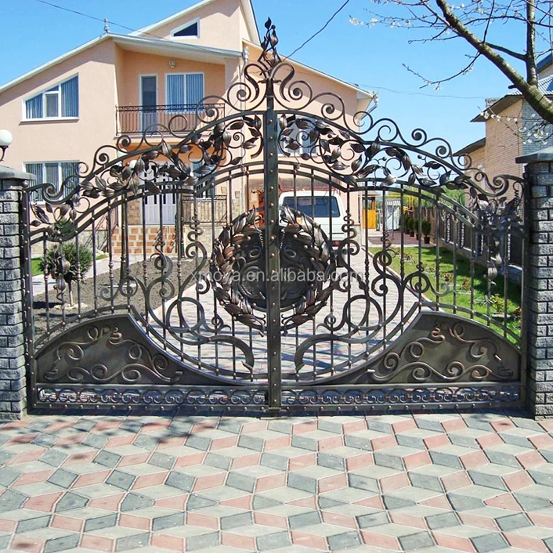 European Style Luxury Private Villa Wrought Iron Gates - Custom Swing ...