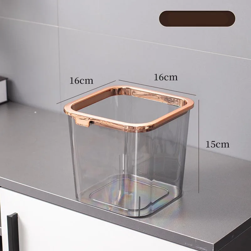 Transparent Table Top Trash Can Pressure Circle Trash Can Coffee Table ...