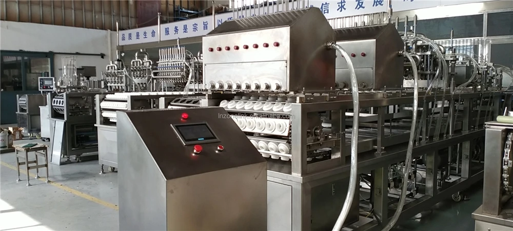 Industrial Automatic Linear 6 Lane Sorbet Ice Cream Filling Machine For ...